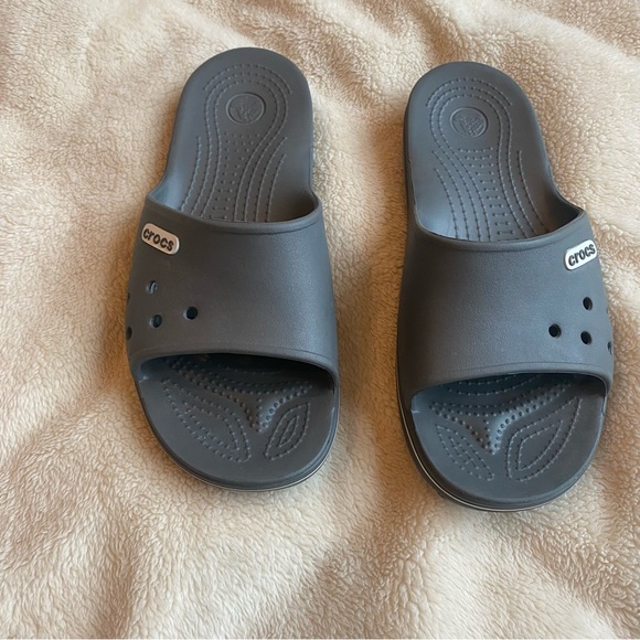 CROCS | Shoes | Crocs Crocband Iii Grey Slide Sandals Size W9m7 | Poshmark